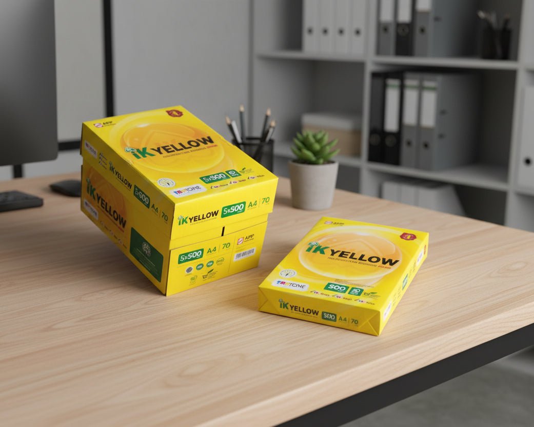 IK Yellow A4 Photocopy Paper 70GSM (500'S) - 5 reams/ BOX