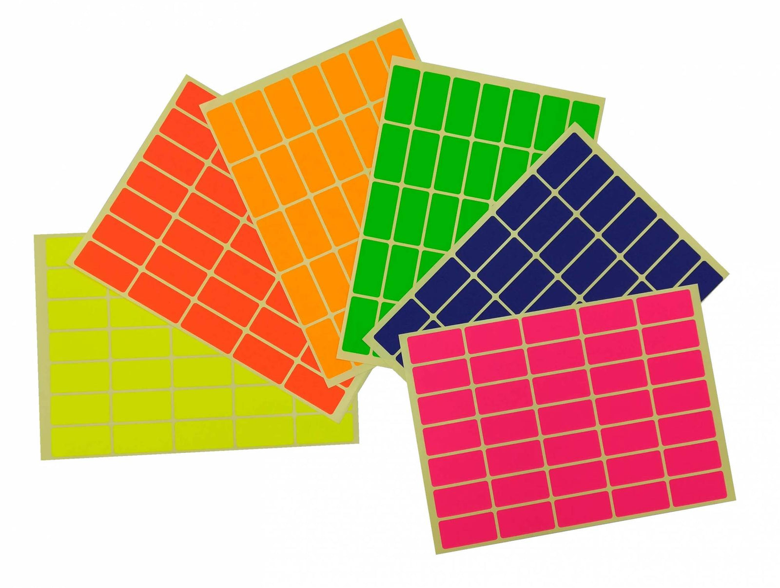 Self Adhesive Coloured Rectangle Labels - 10 sheets/pack