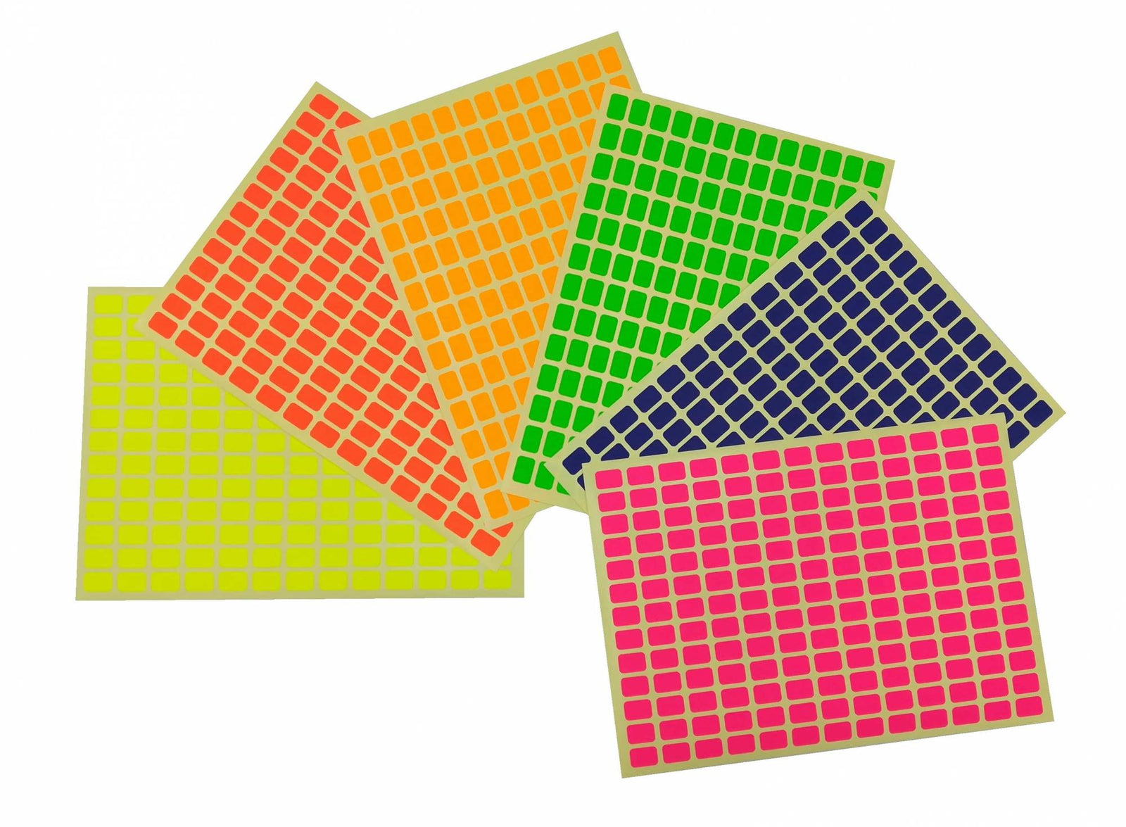 Self Adhesive Coloured Rectangle Labels - 10 sheets/pack