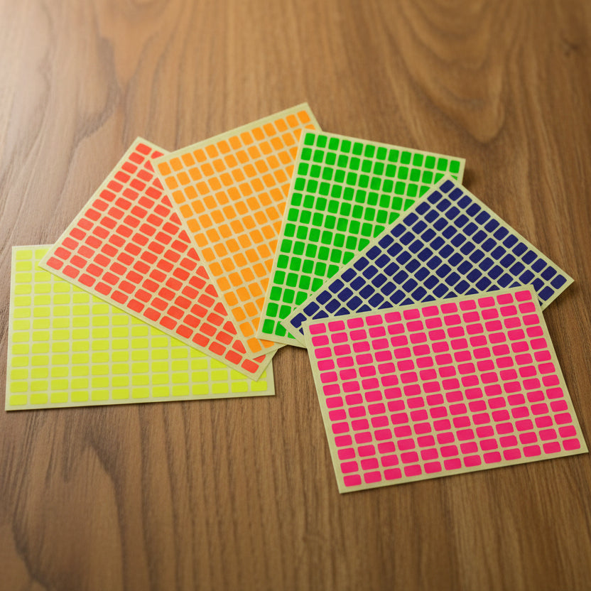Self Adhesive Coloured Rectangle Labels - 10 sheets/pack