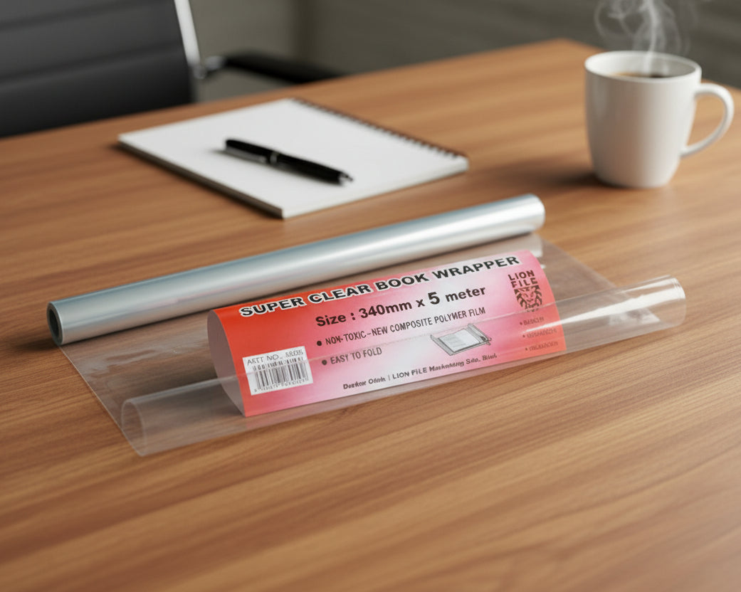 PP Book Wrapper 340mmx5m (Clear/Emboss) - For F5 books