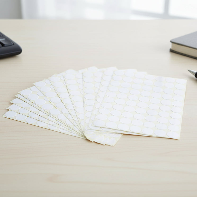 Self Adhesive White Round Labels - 20 sheets/pack